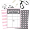 25 Pink Elephant Bingo Game Cards For Girl Baby Shower, Bulk Blank ...