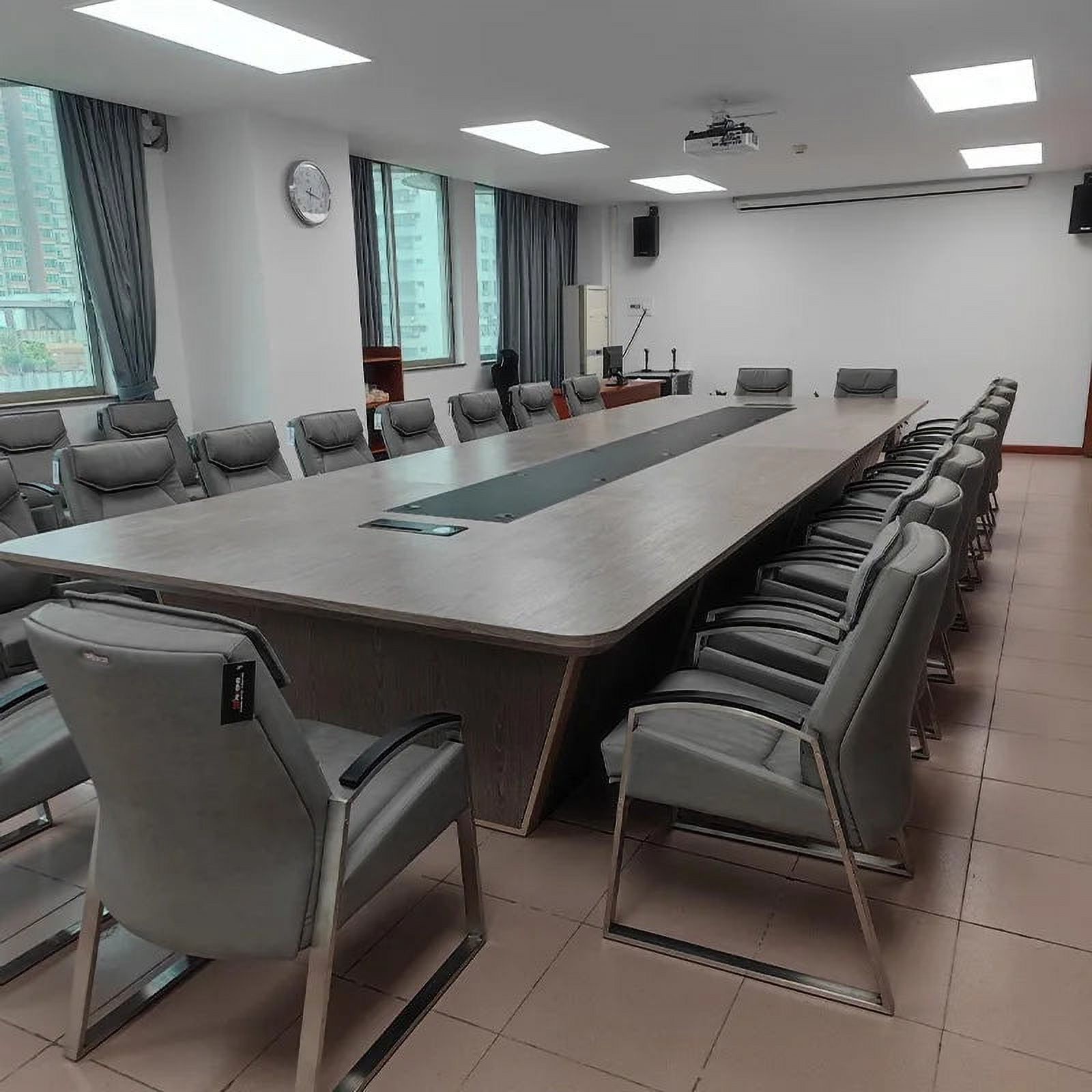Leather desk conference table long table bar table conference room work ...