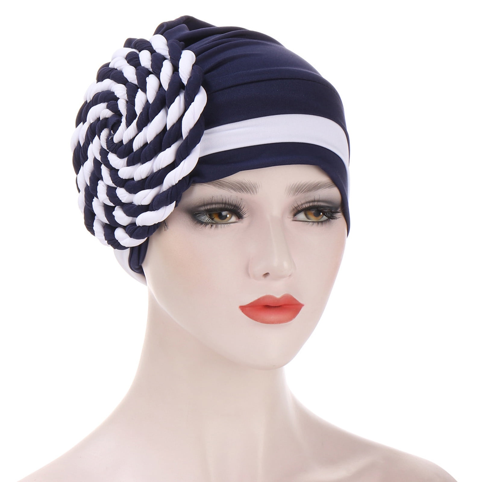 Sales YZHM Women India Hat Patchwork Braid Muslim Ruffle Cancer Chemo ...