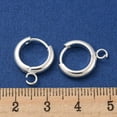 10 pc 201 Stainless Steel Huggie Hoop Earring Findings with Horizontal ...