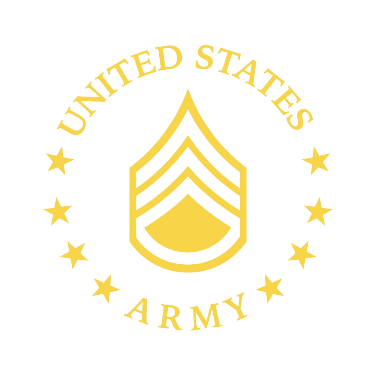 E-6 Staff Sergeant US Army Rank Sticker Decal Die Cut - Self Adhesive ...