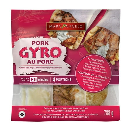 Marcangelo Pork Gyro Authentic Greek Wrap Kit, frozen pork gyro kit ...