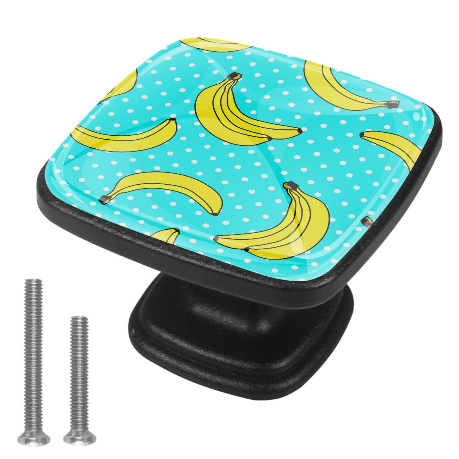 4 Pcs Cabinet Handle Drawer Pulls Blue Polka Dots Banana Knobs with ...
