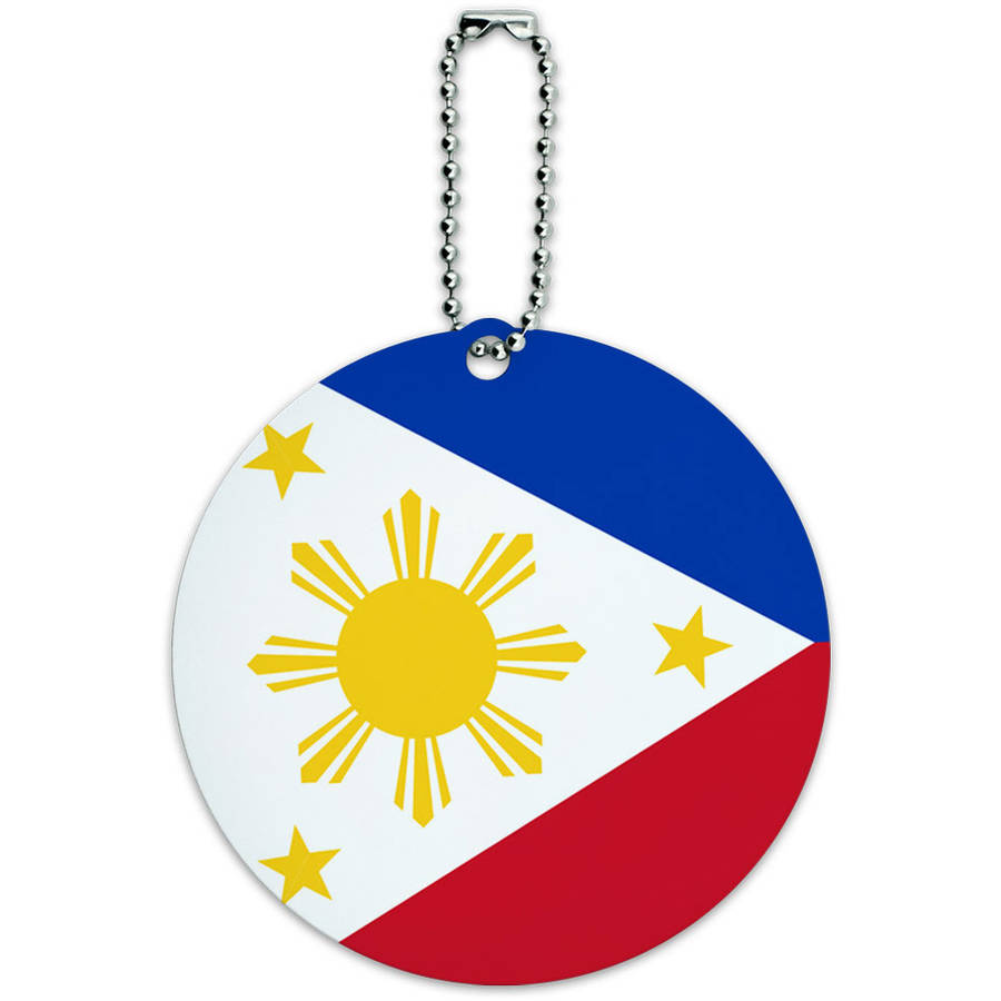 The Philippines National Country Flag Round Luggage ID Tag Card for ...
