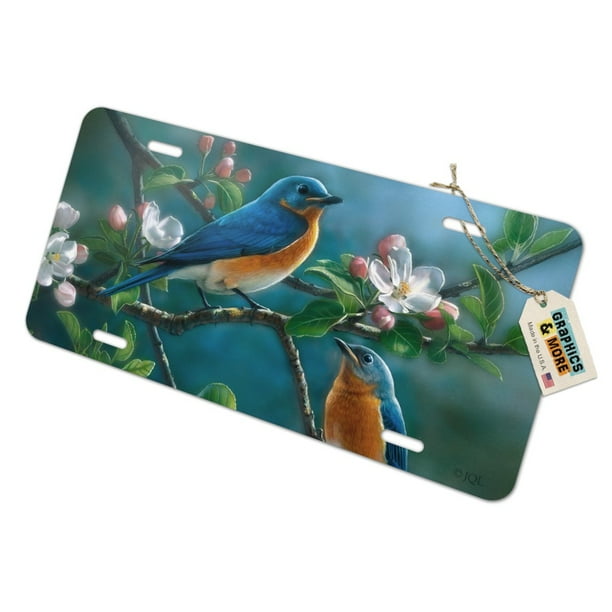 Eastern Bluebirds Blue Birds Thrush Novelty Metal Vanity Tag License ...