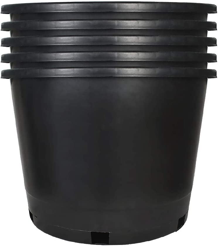 SHZAITOR 1/2/3/5/7/10/15 gallon Premium Black Plastic Nursery Plant ...
