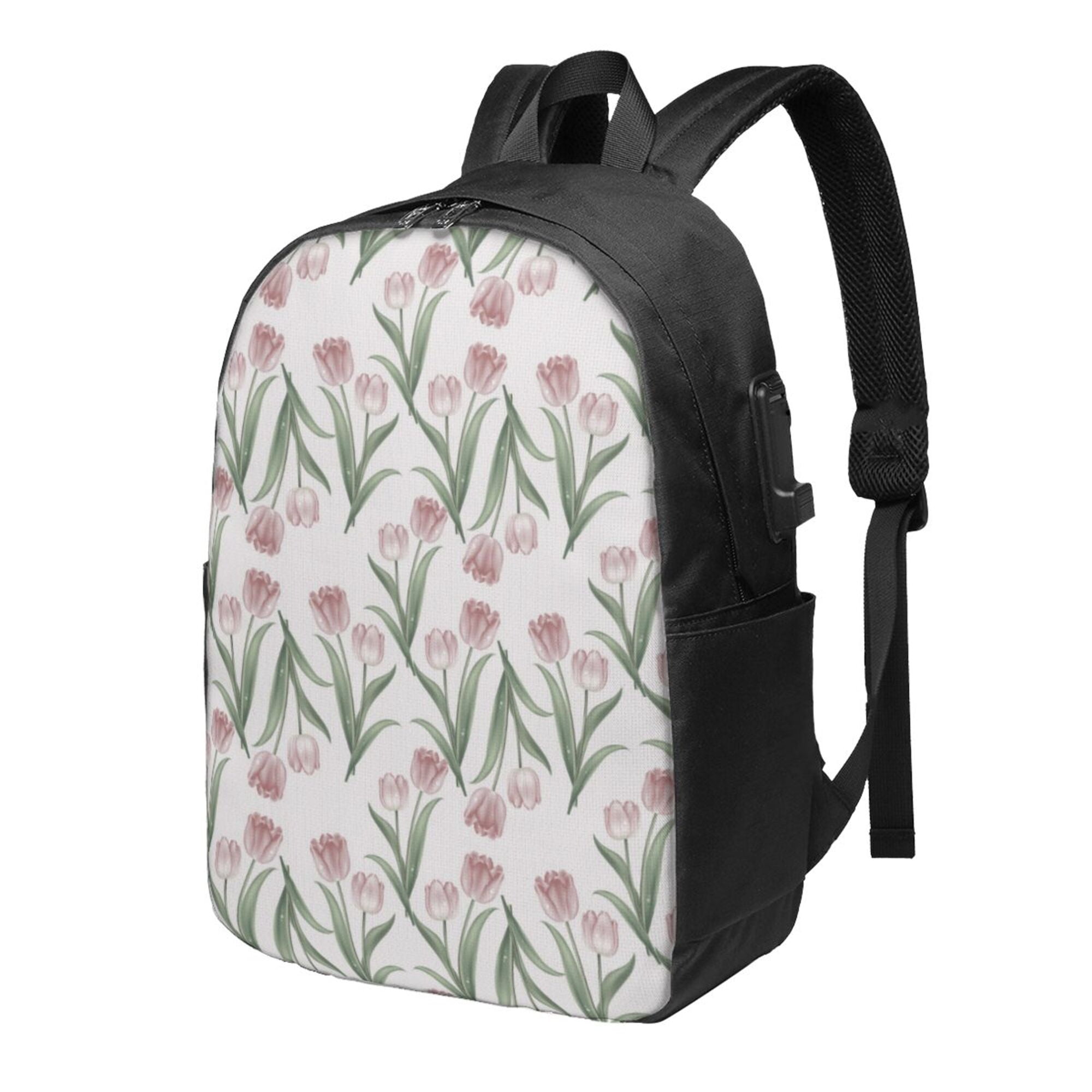 YFYANG 17" Laptop Backpack, Vintage Tulip Pattern Fashion Travel Work ...