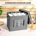 4 Pcs Champagne Flute Storage Box with Dividers 12 Compartment Stemware ...