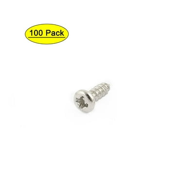 3mm x 10mm Phillips Pan Head Self-tapping Screw, 100pcs - 304 Stainless Steel Round Head Wood ...