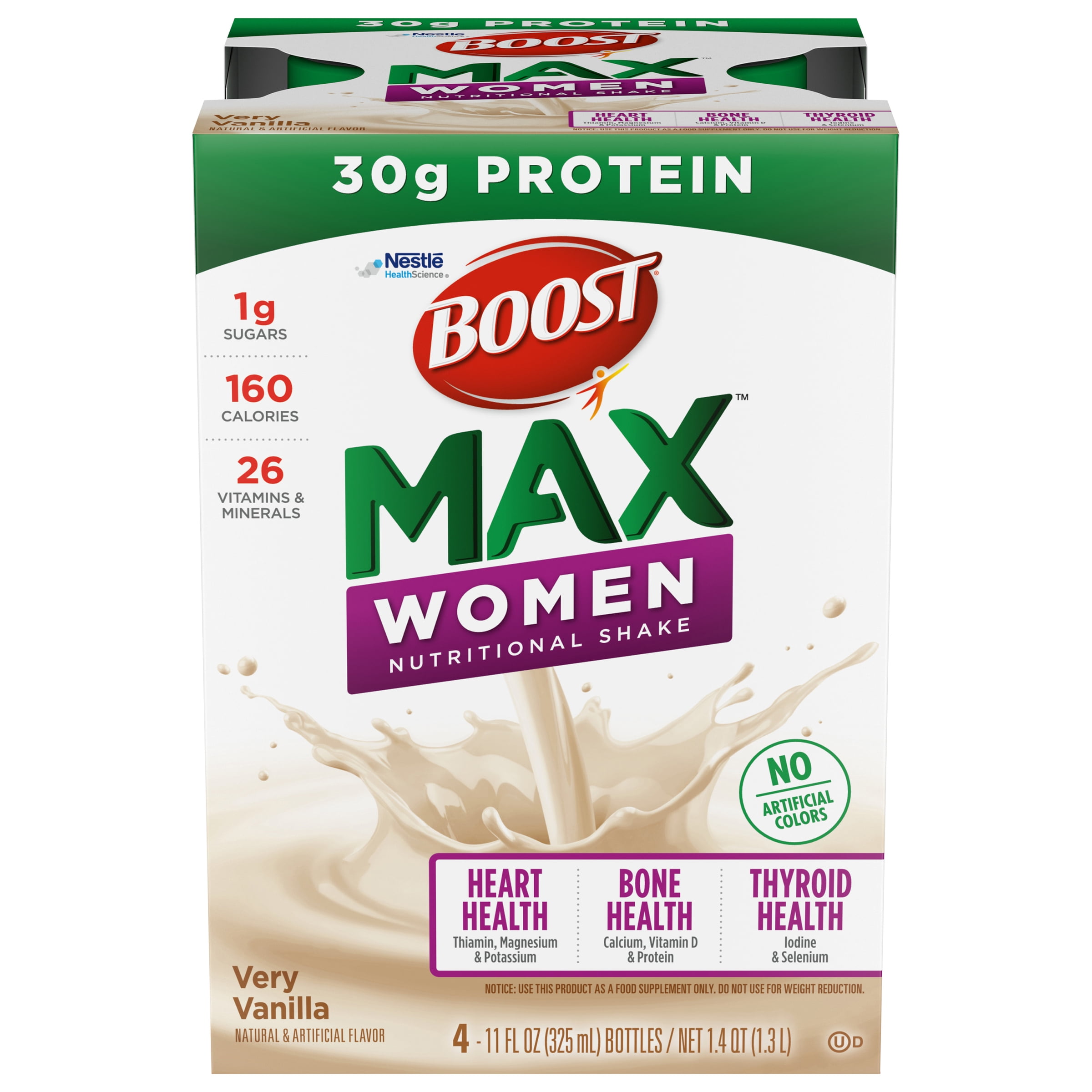 BOOST Max Women Ready to Drink Nutritional Shake, Very Vanilla, 4 - 11 ...