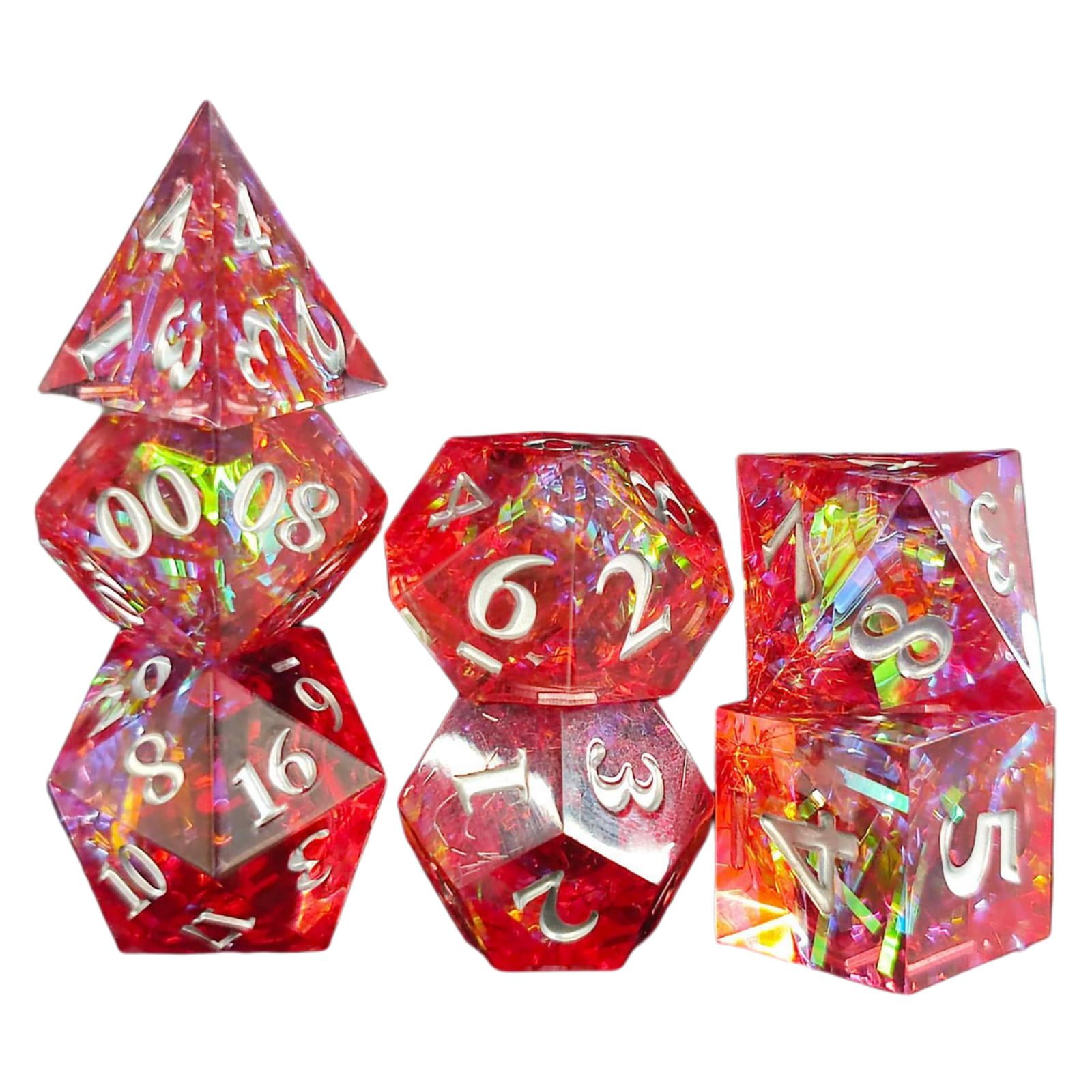 Buy 14-Pack Acrylic Glitter Multi Sided Dice Play Gaming Dice for Board ...