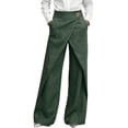Dressy Pants for Women 2026 High Waisted Wrap Straight Trousers Split ...