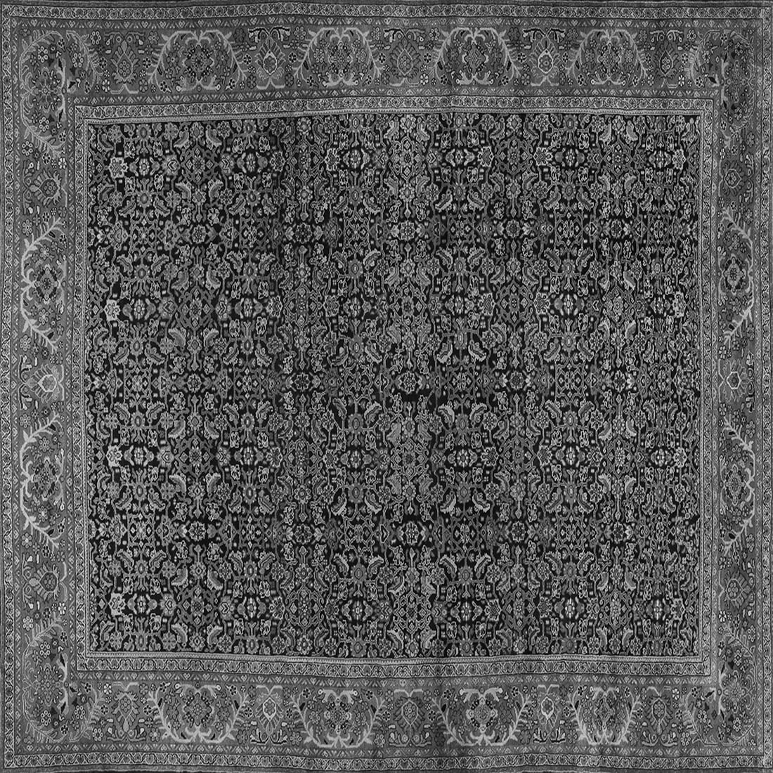 Ahgly Company Indoor Square Persian Gray Traditional Area Rugs, 5 ...