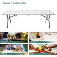 AJP Distributors 8 Foot Portable Plastic Folding Table 8FT 96" Half ...