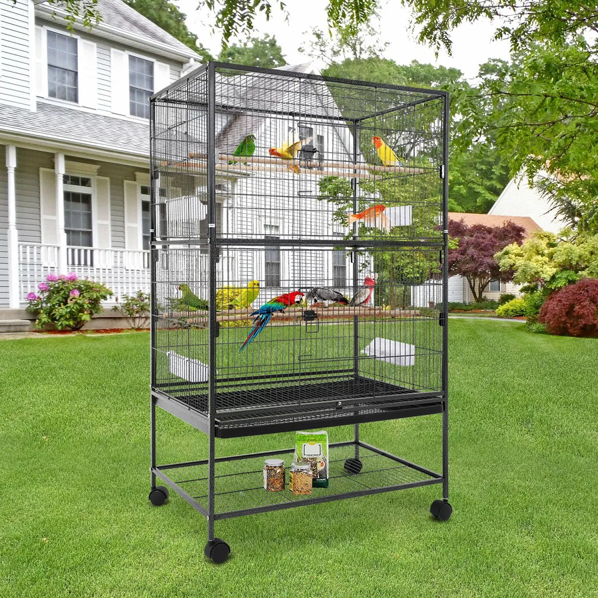 YRLLENSDAN Large Bird Cage for Parakeets, Heavy Duty 53 inch Height ...