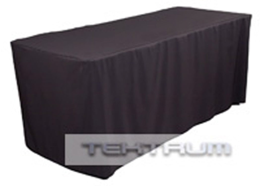 NEW 6' FT LONG FITTED TABLE DJ JACKET COVER FOR TRADE SHOW - BLACK ...