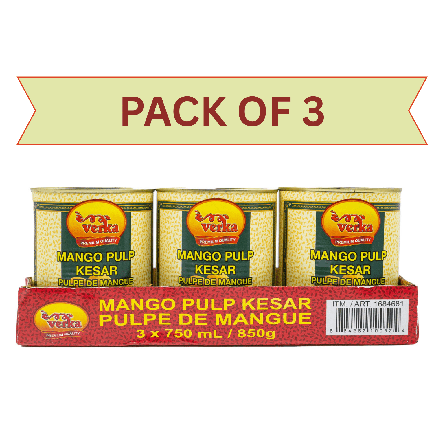 Click here for Verka Kesar Mango Pulp  850g  Pack Of 3  Made From... prices