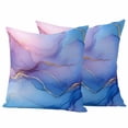 Abstract Marble Texture Outdoor Throw Pillow Covers Set of 2, Blue Pink ...