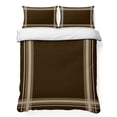 3 Pieces Queen Quilt Set,Brown and Beige Plaid Soft Bedding Sets with 1 ...