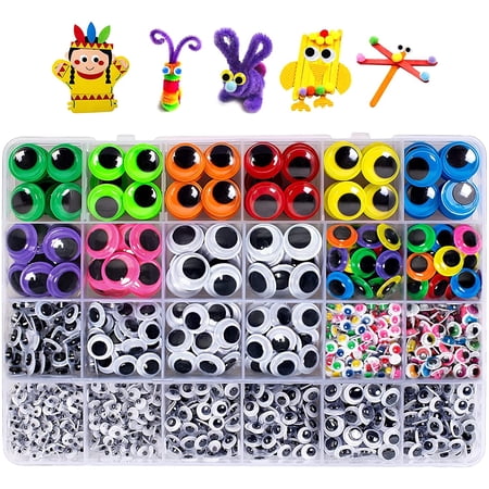 1580pcs Googly Eyes Self Adhesive for Crafts, Craft Sticker Wiggle Eyes ...
