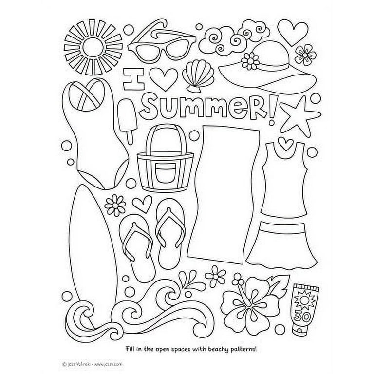 Summer Clothes Coloring Page