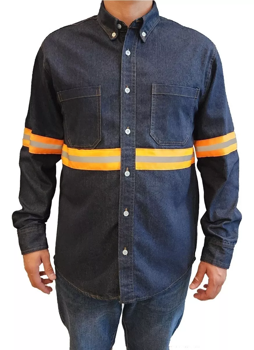 Camisa De Mezclilla Industrial Reflejante | Bodega Aurrera en línea