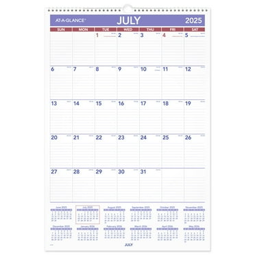AT-A-GLANCE 2025 Monthly Wall Calendar Medium 15 x 12 - Monthly Wall ...
