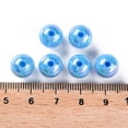 500gs Opaque Acrylic Beads AB Color Plated Round Deep Sky Blue 10x9mm ...