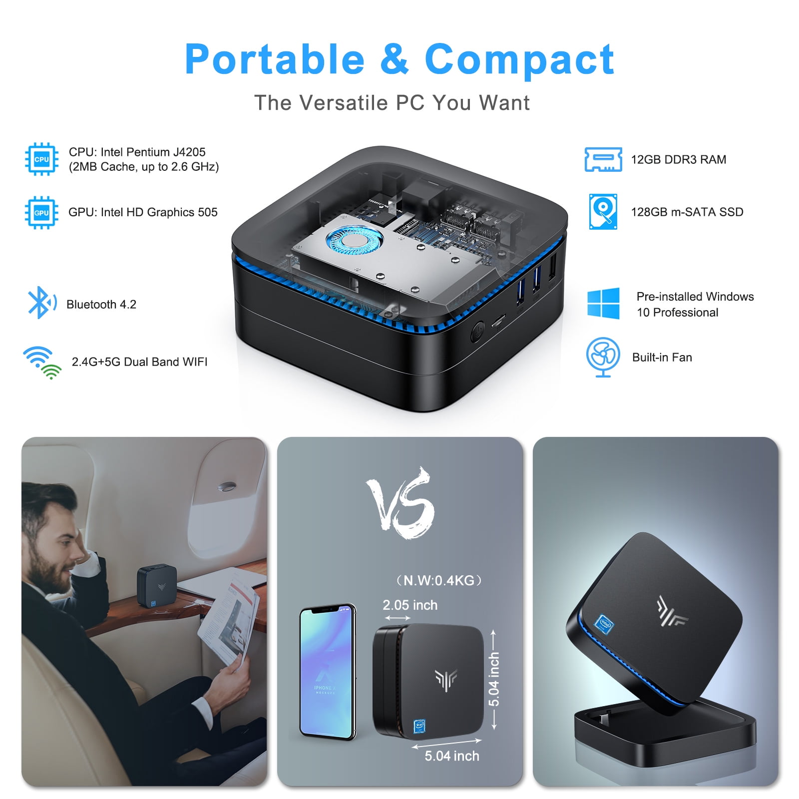 Buy Mini PC Intel Celeron J3455 Processor 8GB RAM 128GB ROM Mini ...