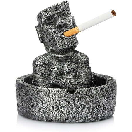 Moai Stone Ashtray, Windproof, Cigarette Ashtray for Indoor or Outdoor ...