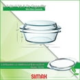 Simax Small Covered Round Baking Casserole Dish with Lid, 0.75 Quart ...