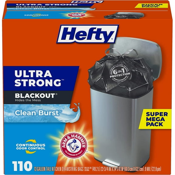 Ultra Strong Made with 50% Recovered Materials* Tall Kitchen Trash Bags ...