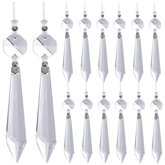 24 Pcs Chandelier Crystal Prisms Pendants Set 38 mm Clear Teardrop ...