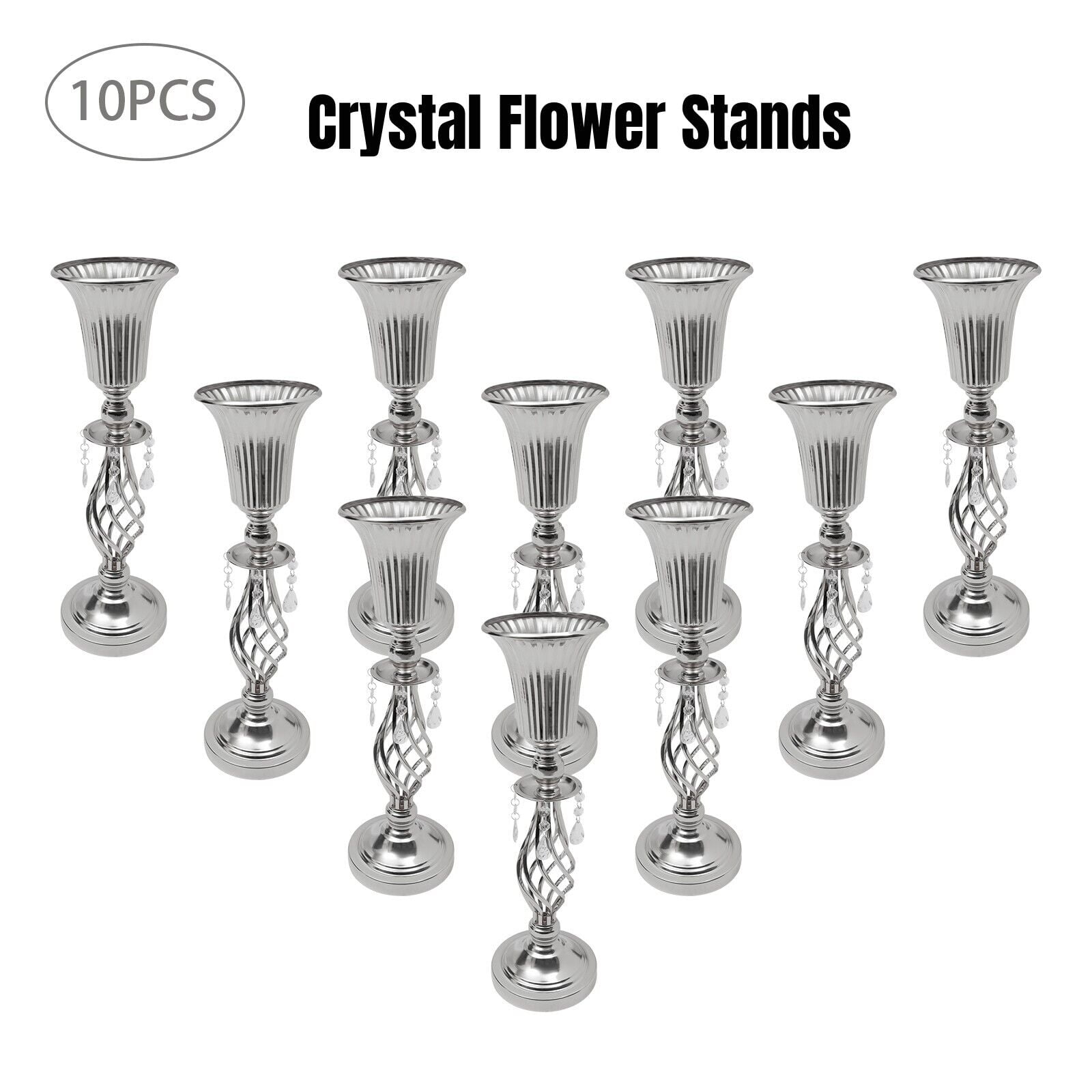 10PC Sliver Crystal Flower Stands Wedding Table Centerpieces Flower ...