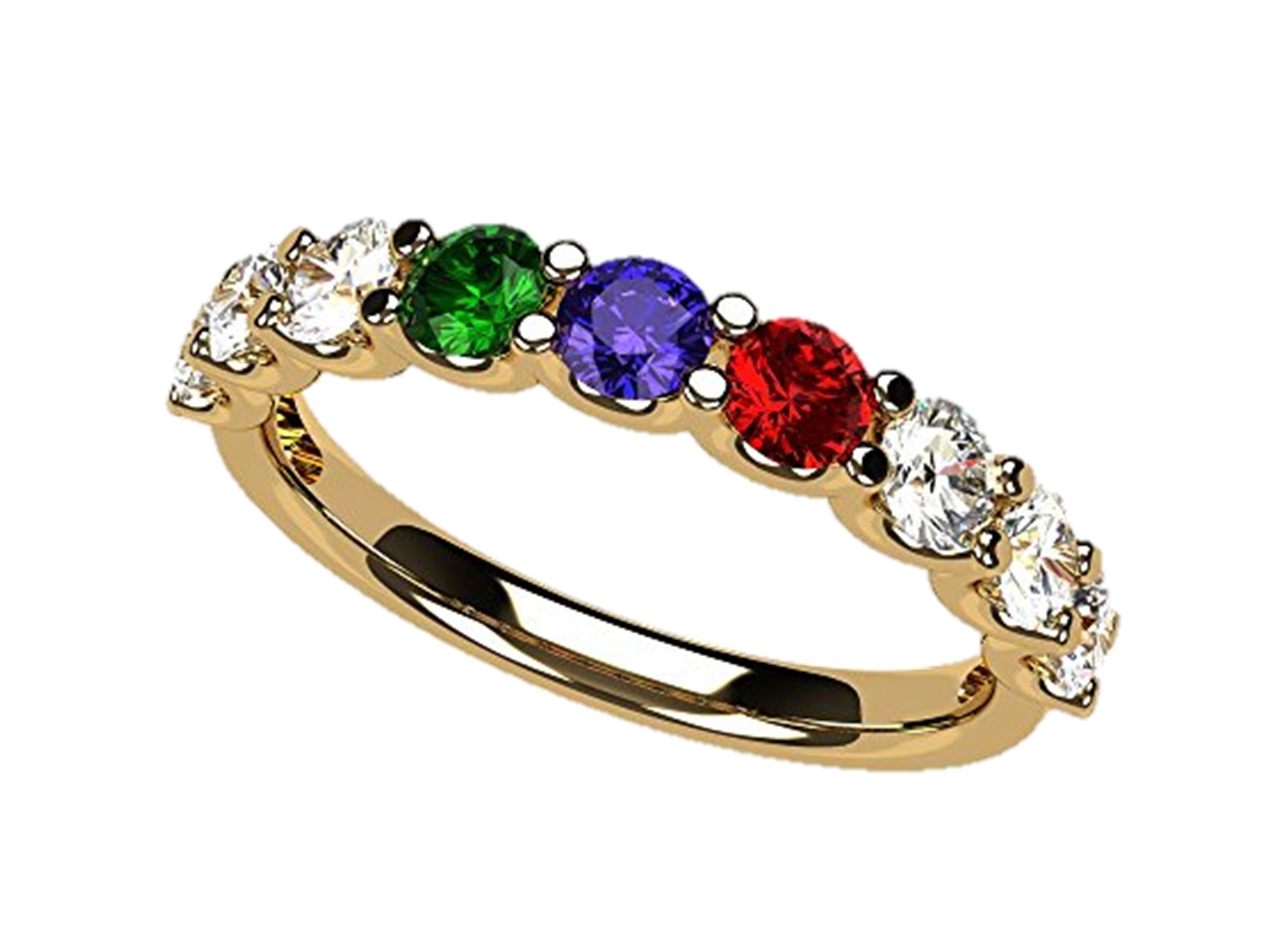 NANA Family Jewelry Mother s Ring U Band Design 1 To 9 Swarovski