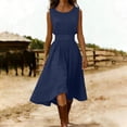 Royal Blue Basic Lounge Dress for Ladies Summer Fall Sleeveless ...