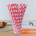 EDHITNR 100pc Paper Disposable Straws, Thick Unbreakable Biodegradable ...