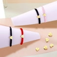 Dainty Gold Heart Love Charm Initial Bracelet Black Pink Red String ...