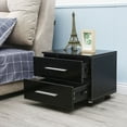 Wuzstar Modern High Gloss Nightstand Remote Control 2 Drawers Bedside ...