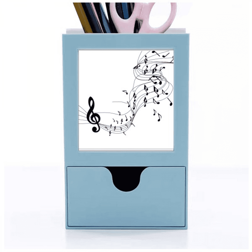 Flappg Purple Music Notes White Desk Supplies Organizer Pen Holder Card ...