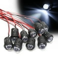 10 Pcs 12V 10mm Pre-Wired Constant LED Ultra Clear Bulb Cable Prewired ...