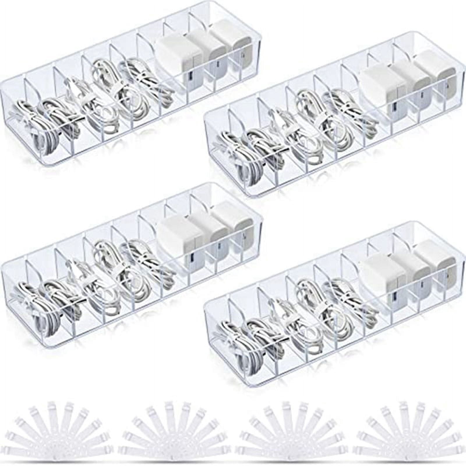 Caja organizadora de cables de carga transparente de 4 piezas, caja ...