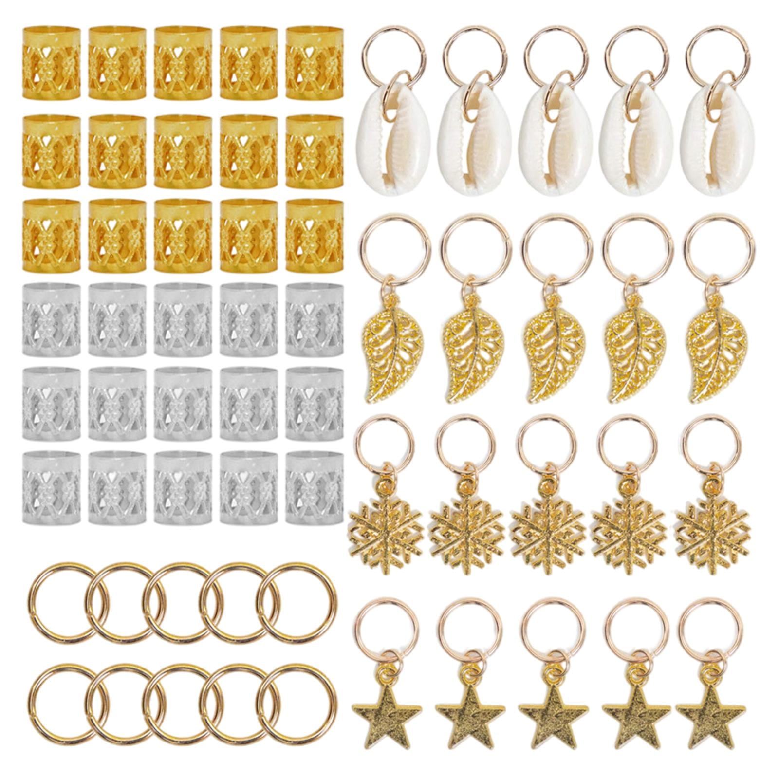 80 Pieces Hair Braiding Beads, Retro Style Metal Classic Dreadlock ...