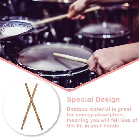 2 Pieces Bamboo Drumstick Early Educational Pair Drum Stick Handheld ...