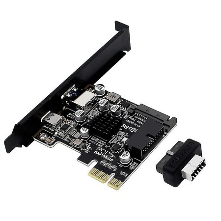 2-port Pci-e X1 Riser Card Pcie To Usb3.0 A Type C Adapter Riser Add-on ...
