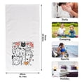 Doddle Cats Cutie Hearts Line Art Pure Cotton Towels Bath Towel Quick ...