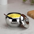 Sumeet Stainless Steel Ghee and Oil Pot, Storage Container with Spoon ...