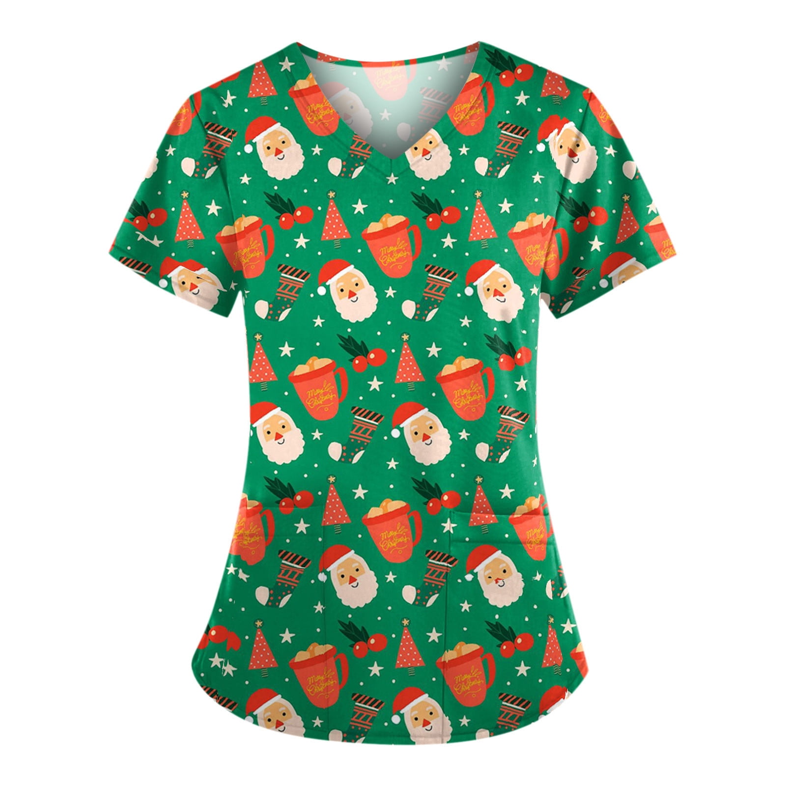 Click here for Egnmcr Scrubs For Women Christmas Scrub Top Womens... prices