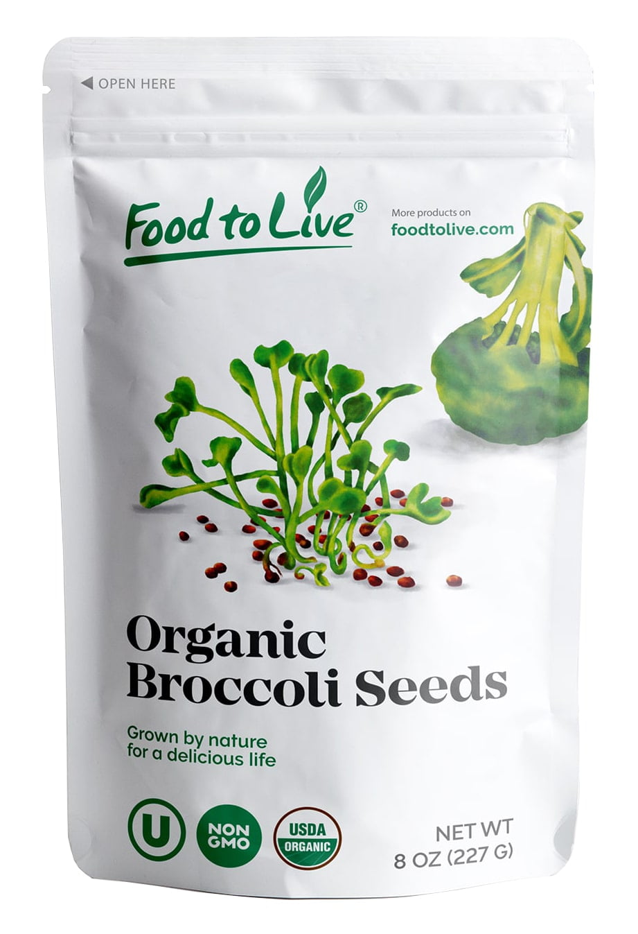 Organic Broccoli Sprouting Seeds, 0.5 Pounds — Non GMO, Kosher ...