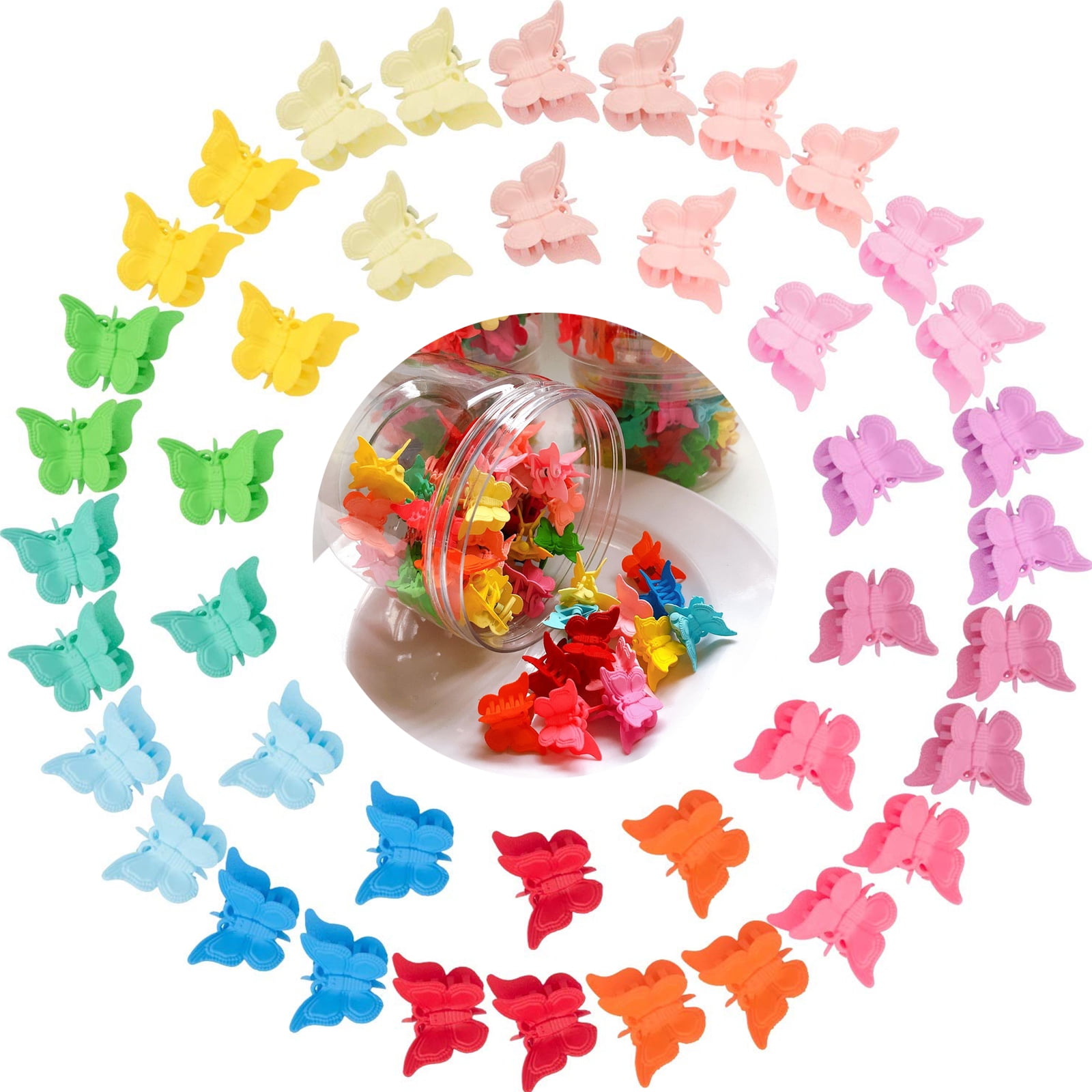 Click here for Amdohai 50 Pieces Butterfly Hair Clips Pastel Hair... prices